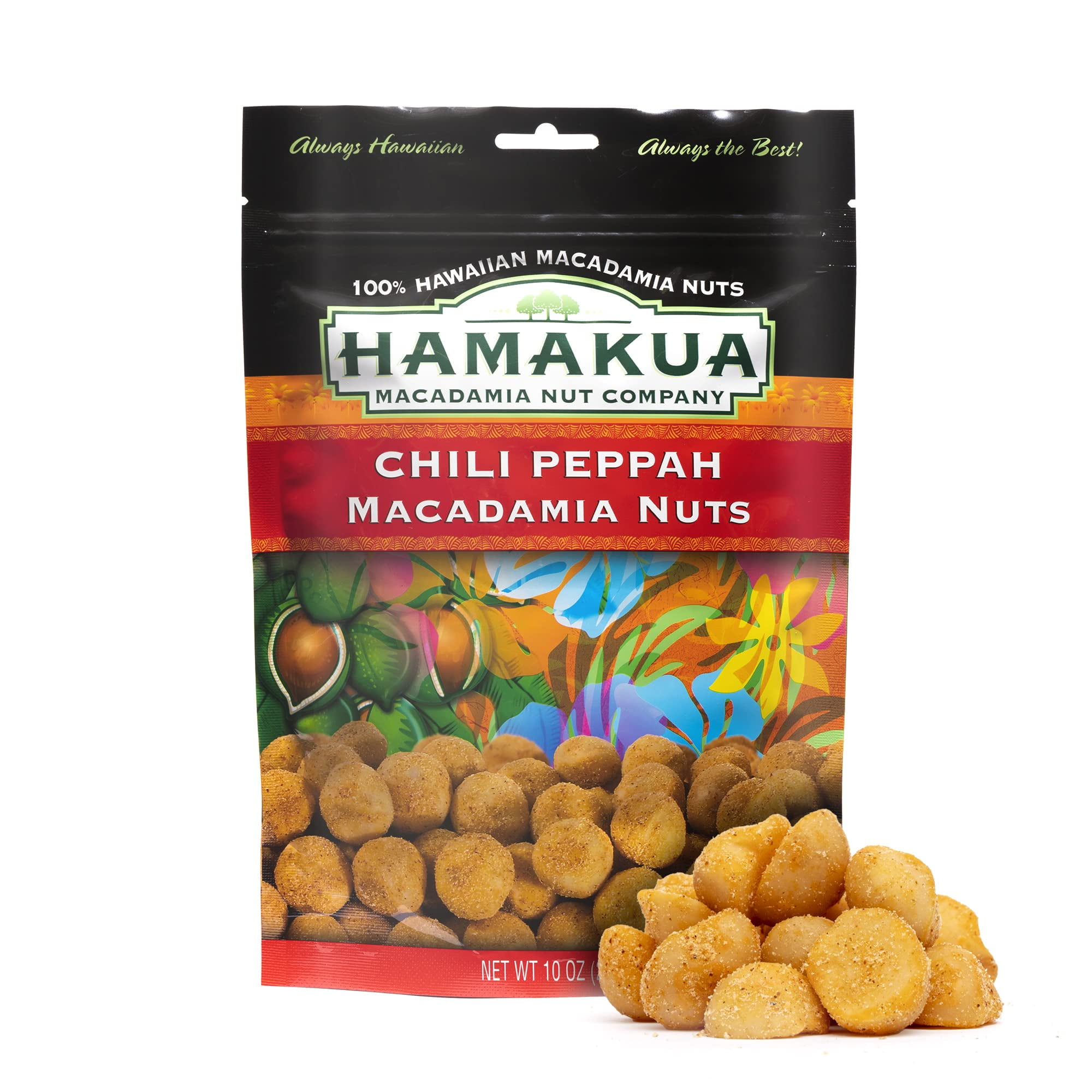 Hamakua Macadamia Nuts - MZF22 Spicy Chili Pepper - Hawaiian Grown Flavored Dry Roasted Half and ...