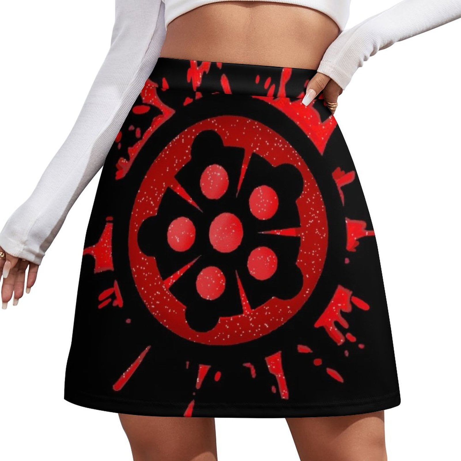 Hamato Clan logo Red Mini Skirt fairy grunge Female dress Kawaii ...