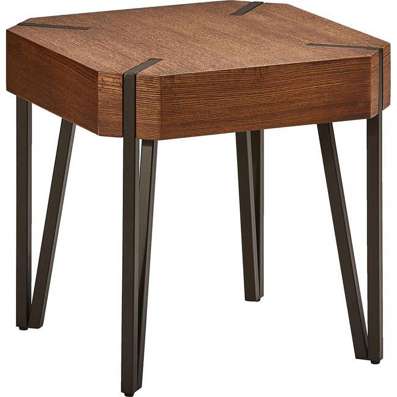 Hamburg Contemporary MDF & Metal End Table, Canyon Oak Wood Veneer - 25 ...