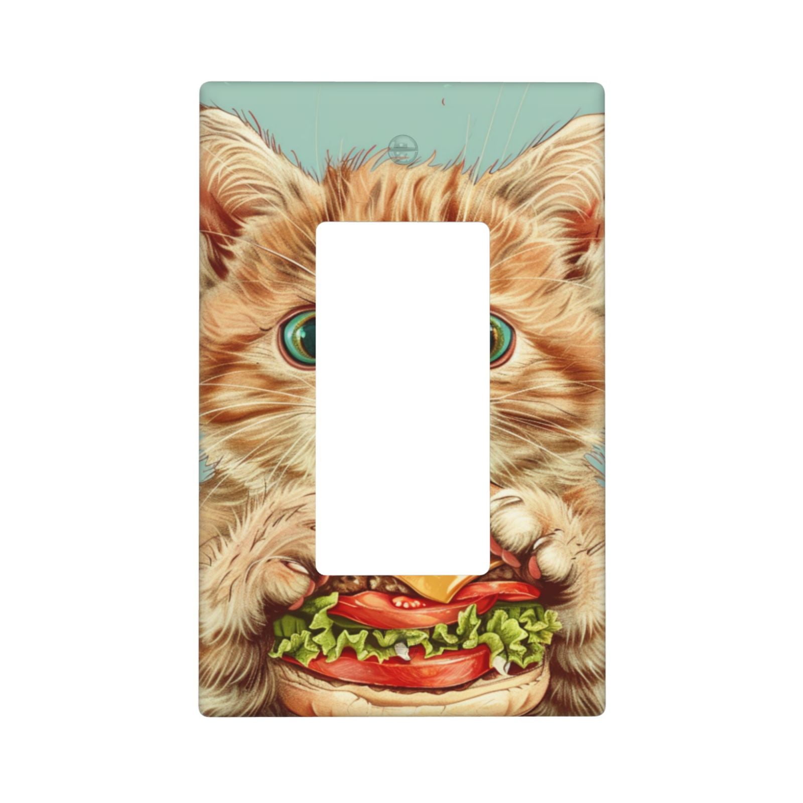 Hamburg cute cat Switch Cover Decorative Wall Plate / 1-Gang / Mid-size ...