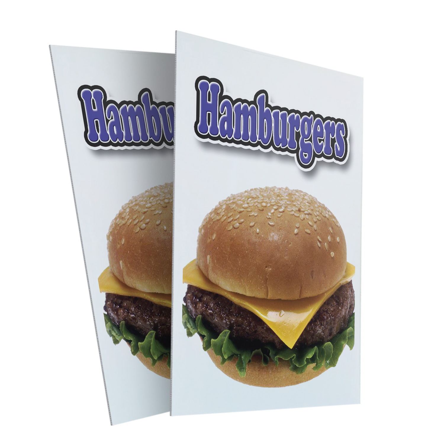 Hamburger (2-PACK) 24" x 36" Plastic Signs | Sign Insert 4mm Corrugated ...
