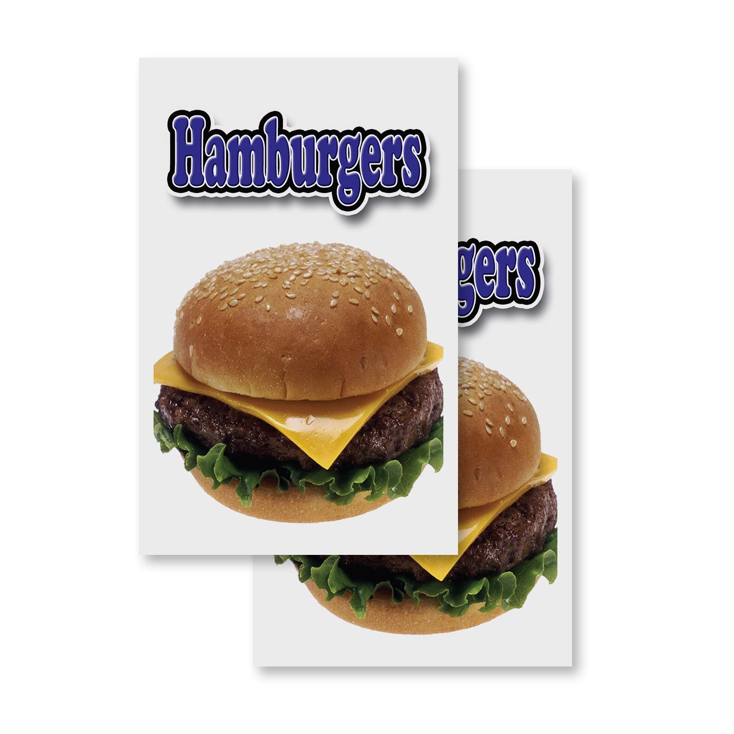 Hamburger (2-PACK) 24" x 36" Vinyl Decals | Sign Insert Peel & Stick ...