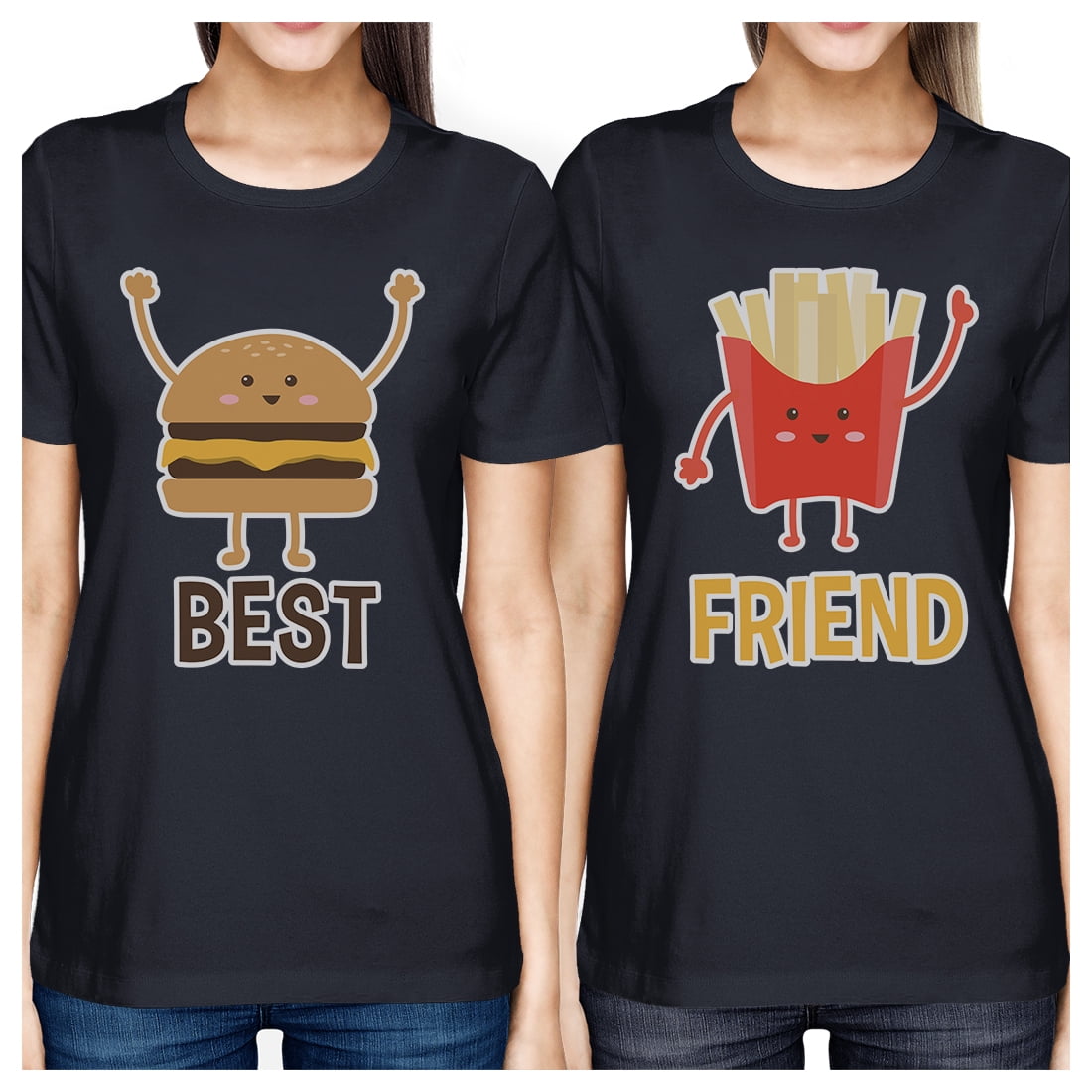Hamburger And Fries BFF Matching Shirts Womens Navy For Teen Girls ...