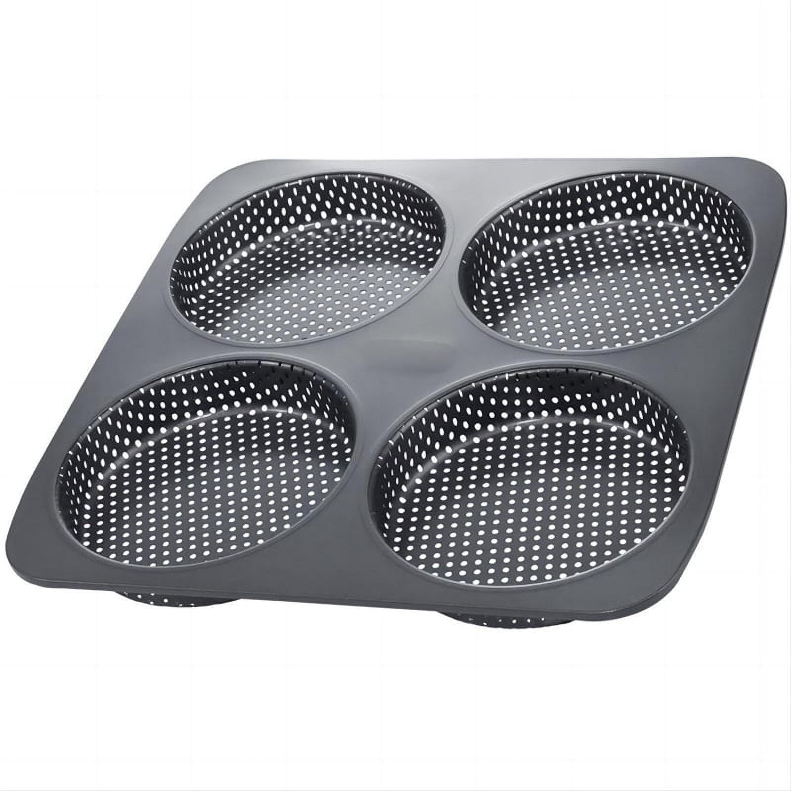 Hamburger Bun Pan, 5 Inch Non-Stick Carbon Steel Hamburger Mold, 4 Cup ...