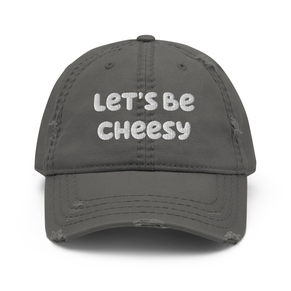 Hamburger Burger Lover Distressed Dad Hat, Let’s Be Cheesy- Embroidery ...