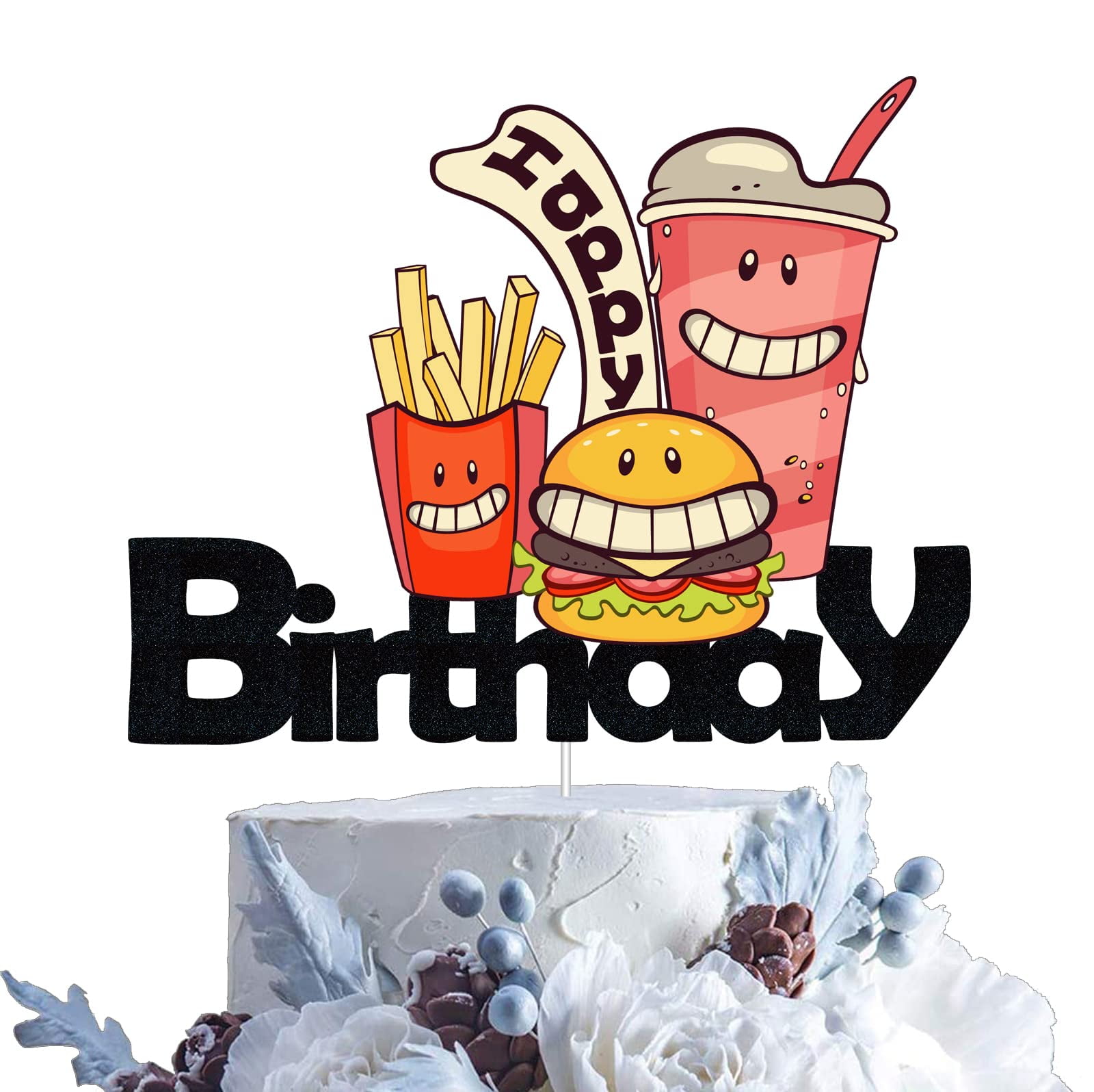Hamburger Cake Topper for Birthday - Fast Food Barbeque Party Supplies ...