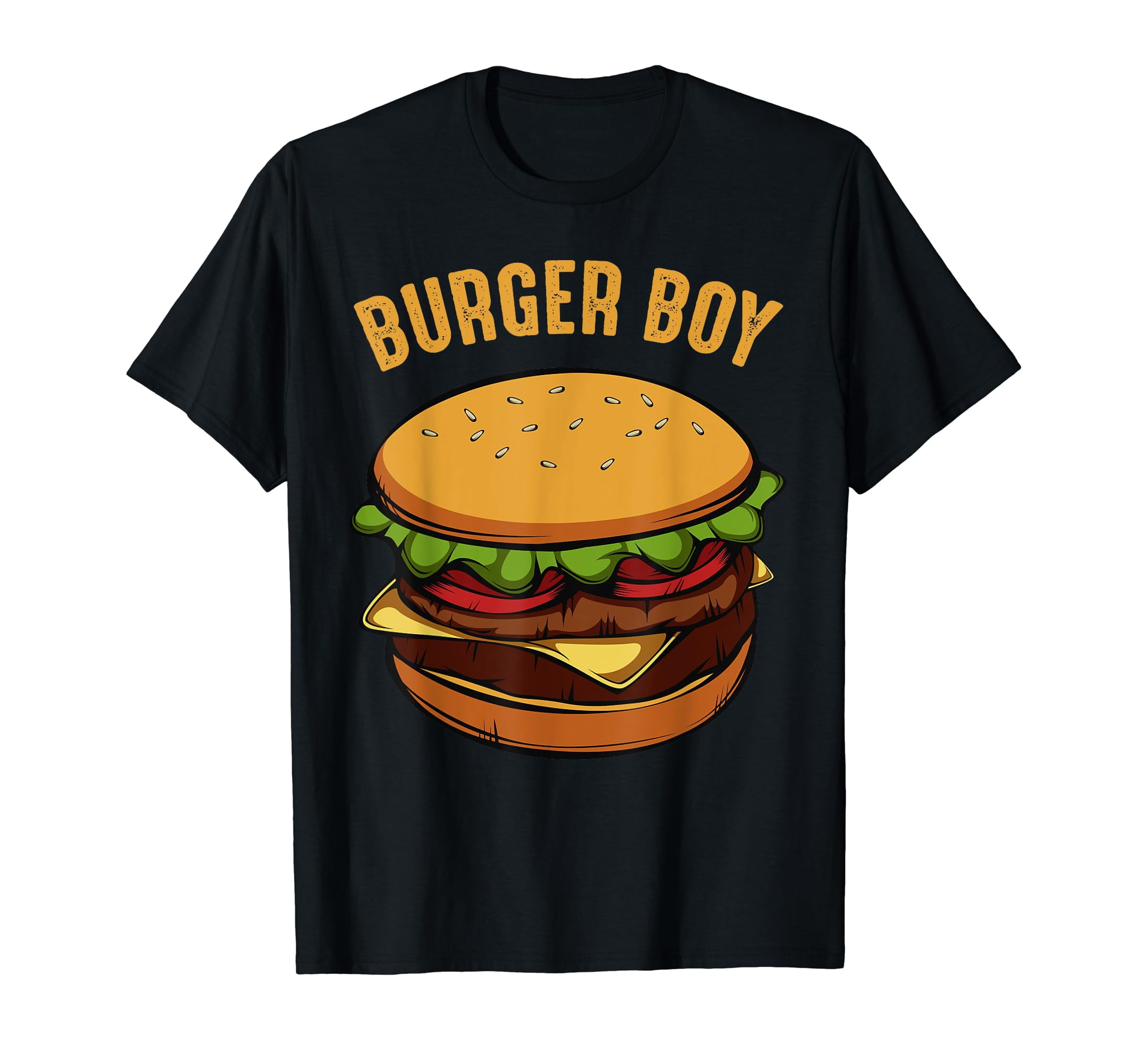 Hamburger Cheeseburger Burger Boy Funny Fast Food Lover T-Shirt Black ...