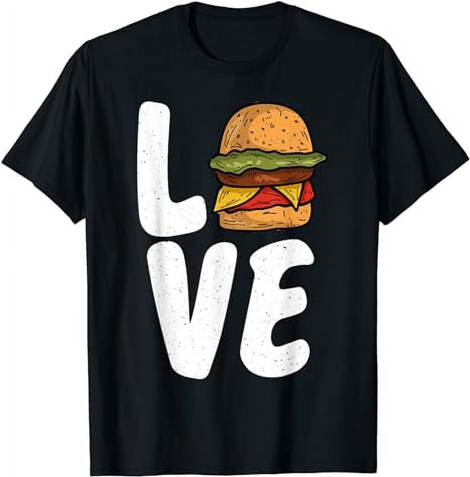 Hamburger Cheeseburger Love Fast Food T-Shirt - Walmart.com