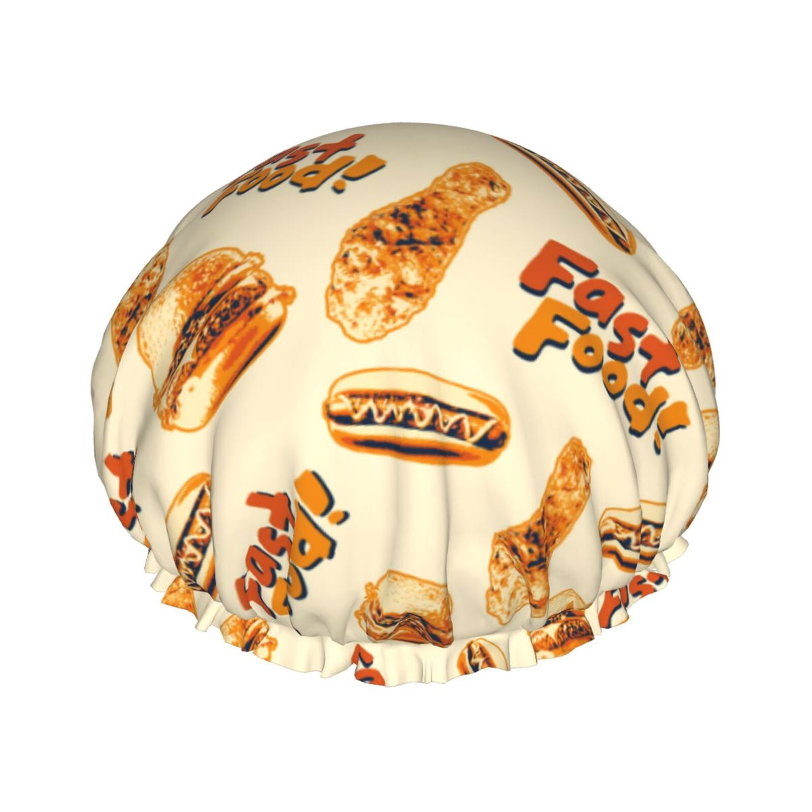 Hamburger Chicken Legs Shower Cap, Reusable Bath Hair Hat for all Hair ...