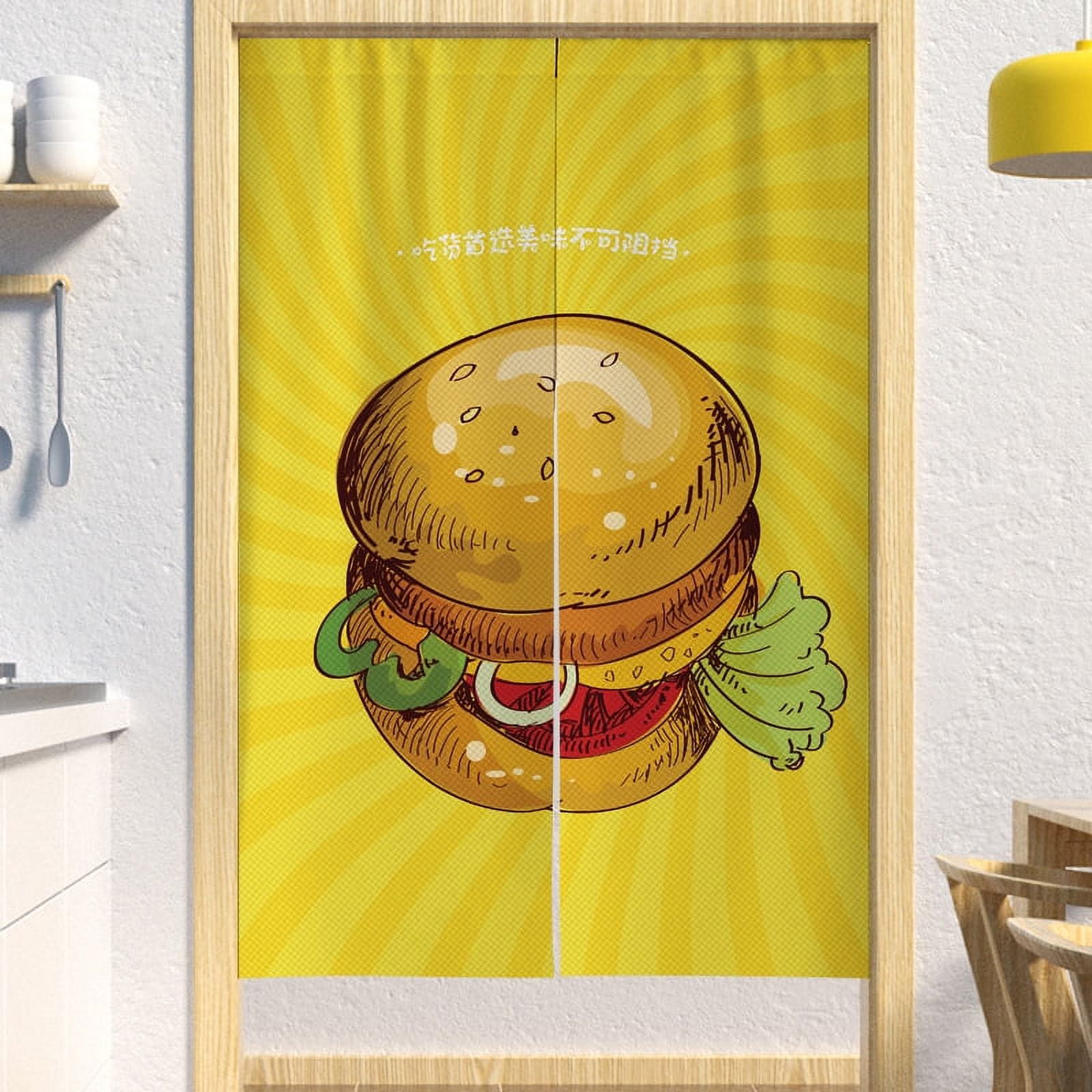 Hamburger Door Curtains Drink Cola Noren Curtain Kitchen Restaurant ...