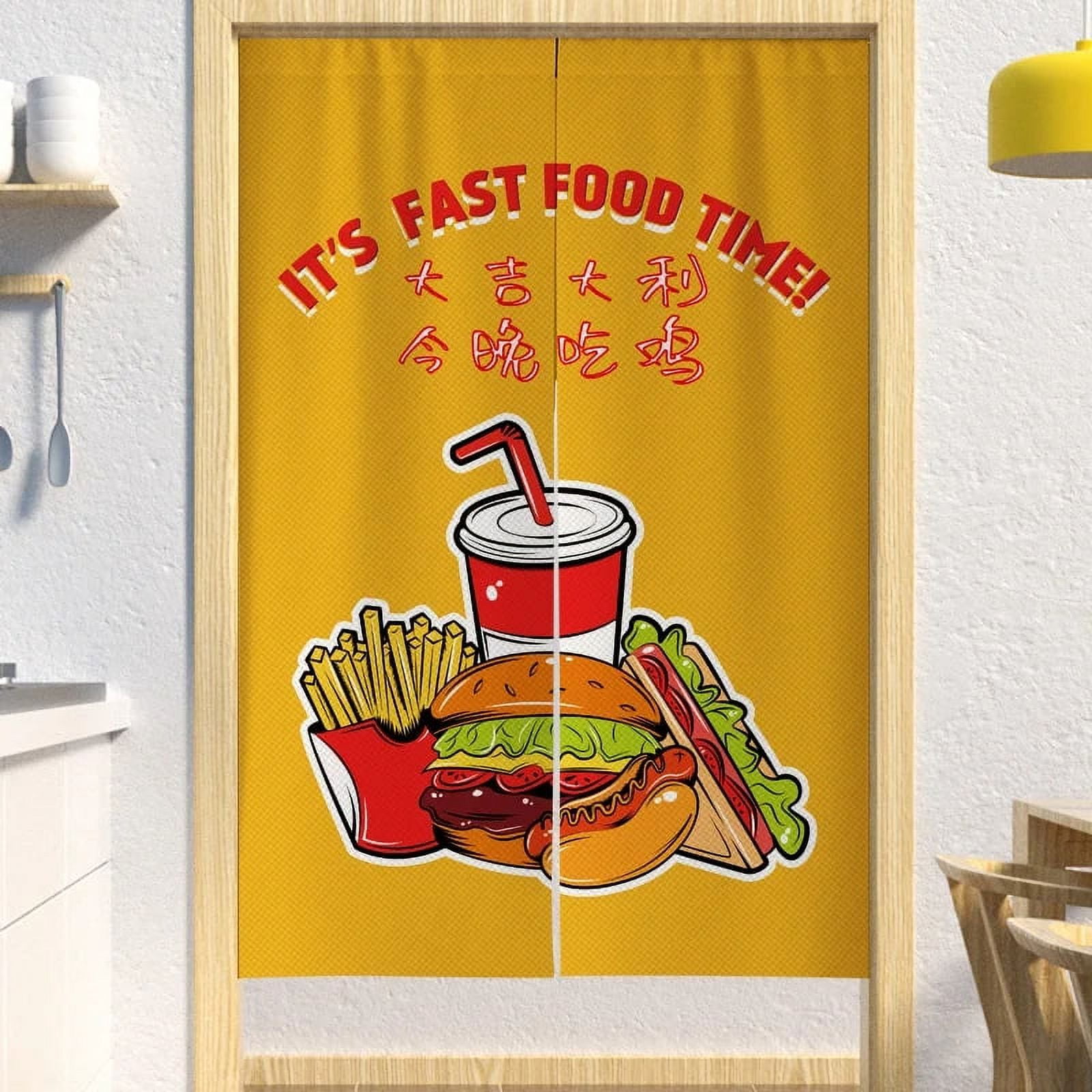 Hamburger Drink Cola Door Curtains Noren Curtain Kitchen Restaurant Entrance Partition rative ...