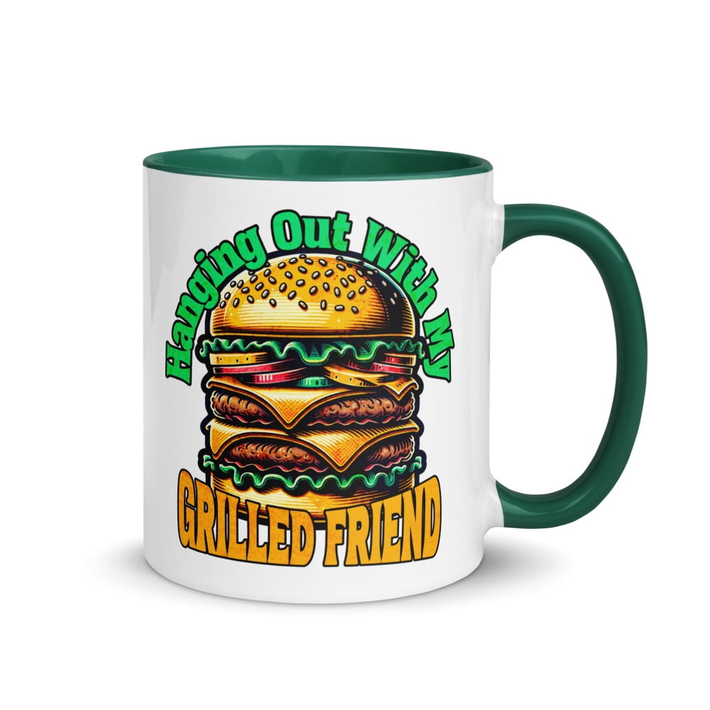 Hamburger Fast Food Lover Mug with Color Inside, Hanging Out With My ...