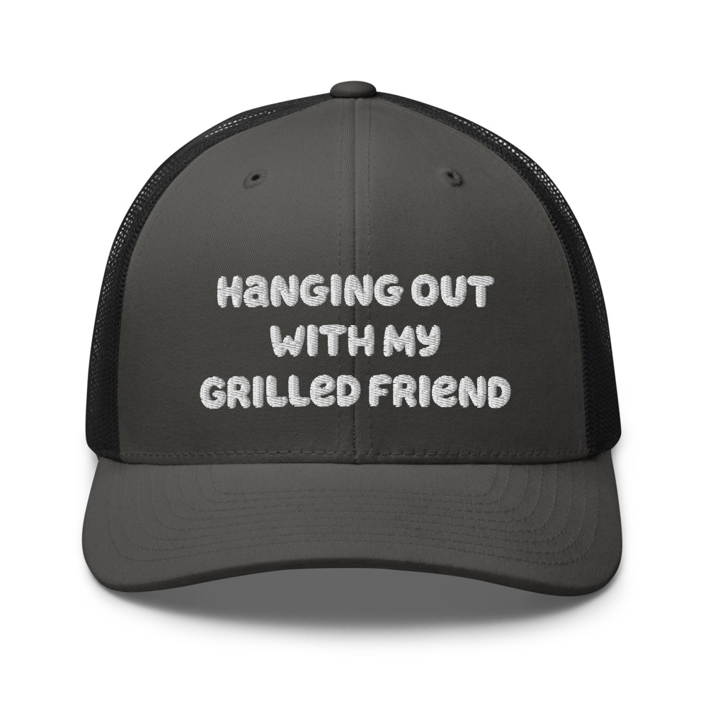 Hamburger Fast Food Lover Trucker Cap, Hanging Out With My Grilled ...
