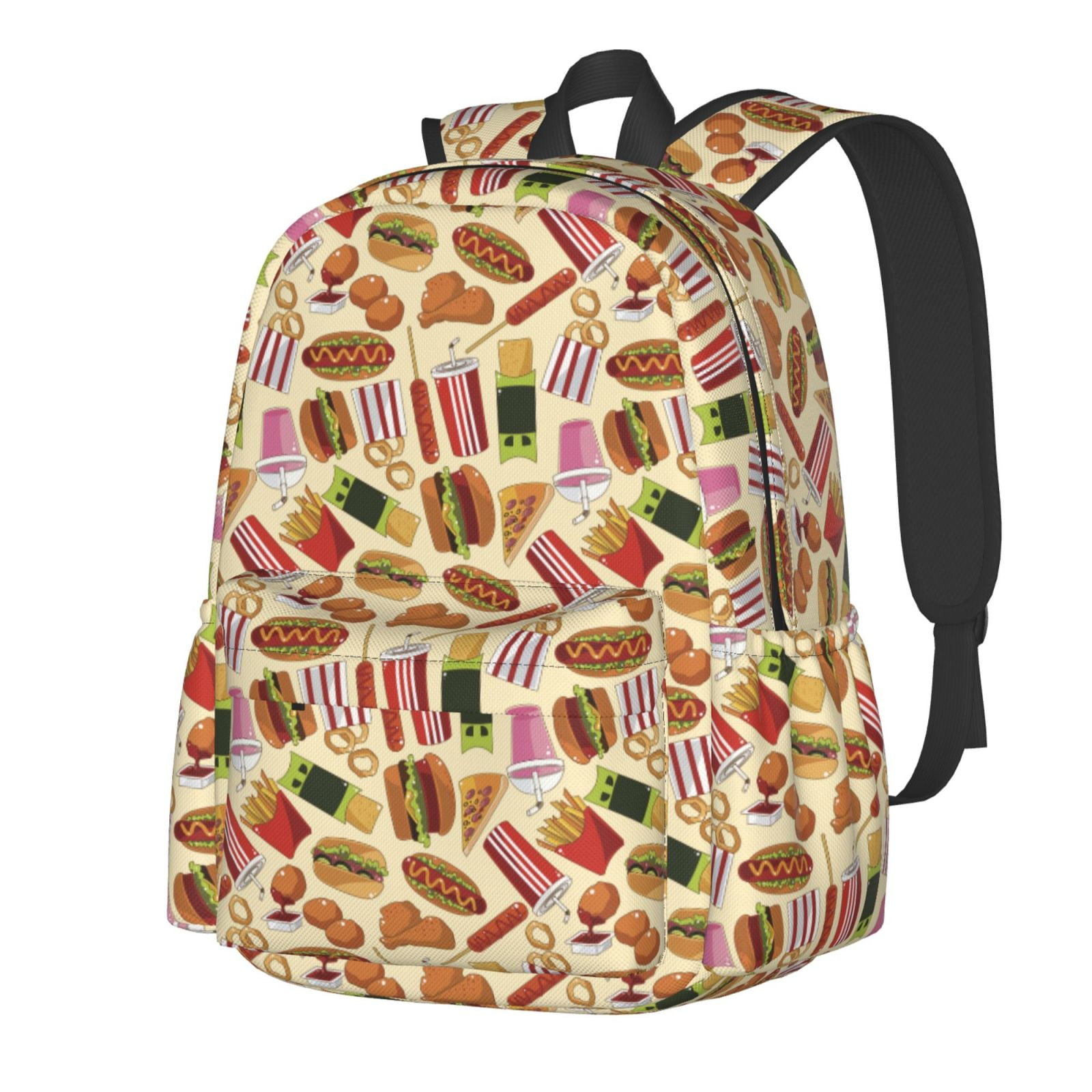 Hamburger French Fries Pizza Realistic Food Backpack for Men Women ...