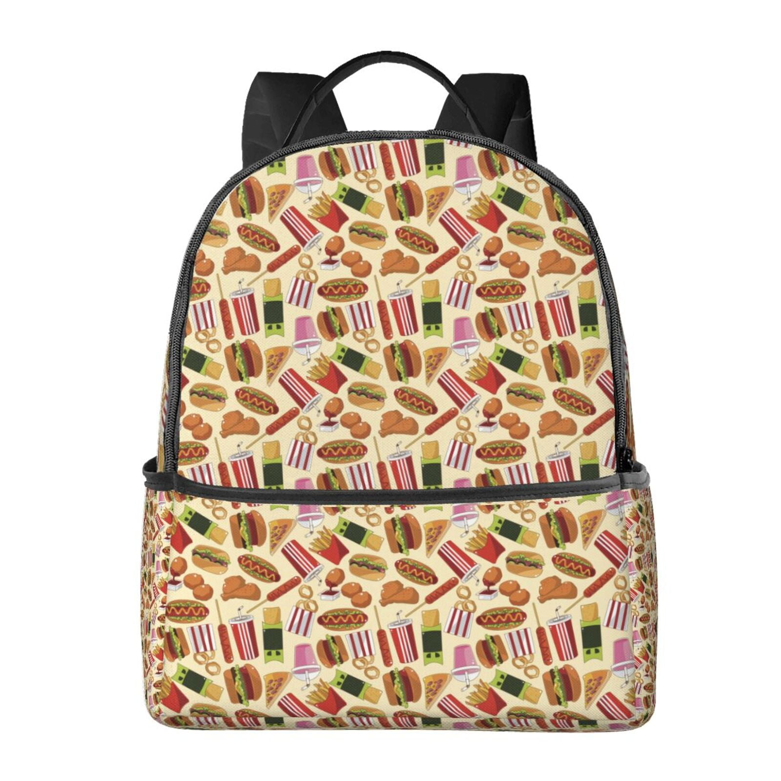Hamburger French Fries Pizza Realistic Food Backpack for Men Women ...