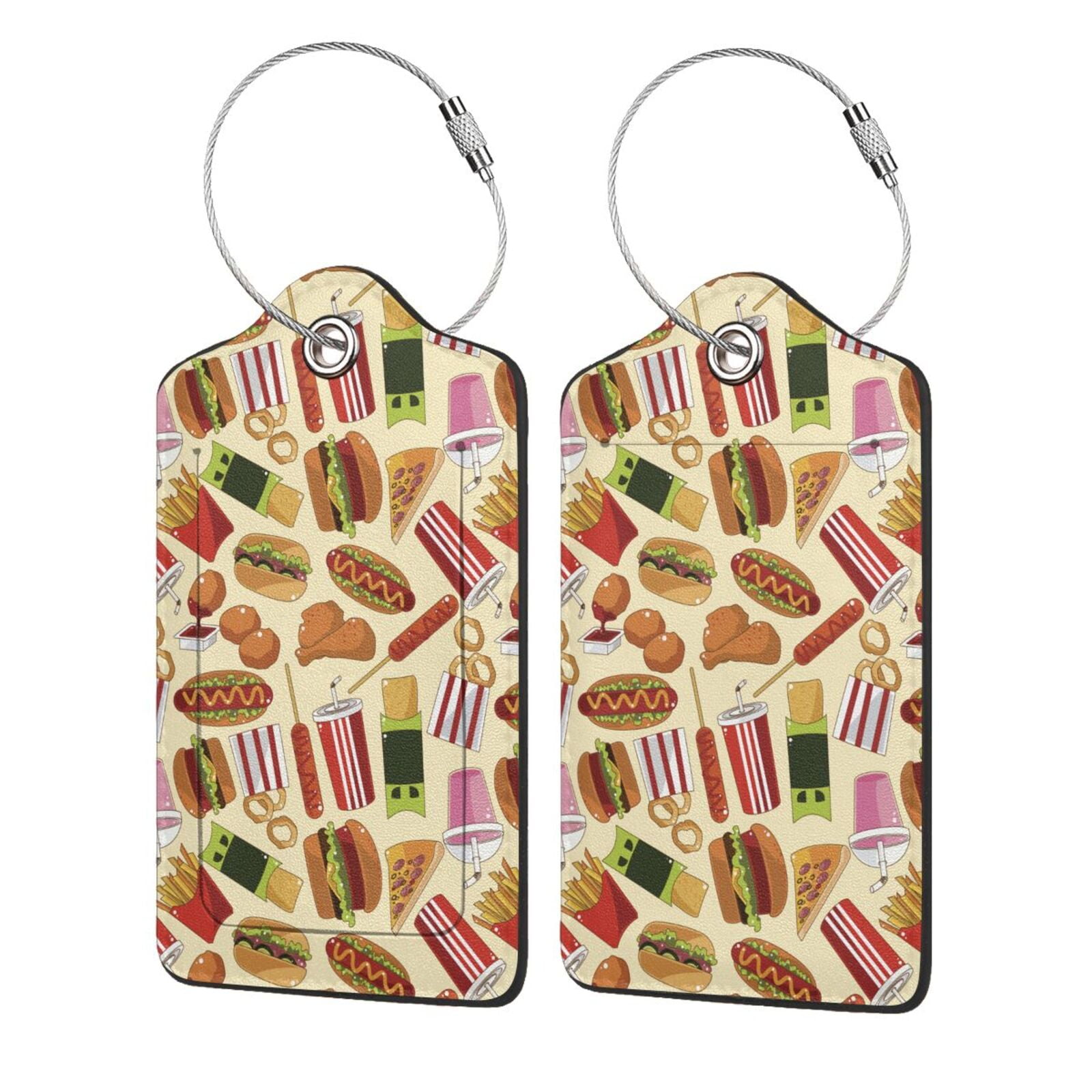 Hamburger French Fries Pizza Realistic Food Luggage Tags for Suitcase ...