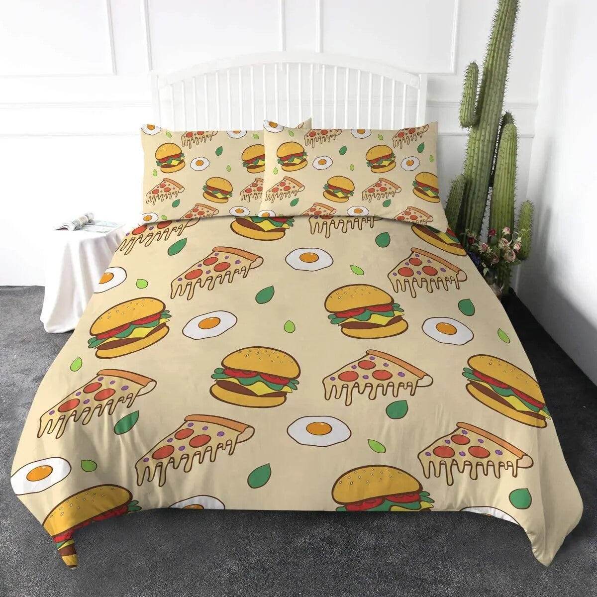 Hamburger Fries Candy Bedding 3D Giant Burger Duvet Cover Set Fun Fast ...
