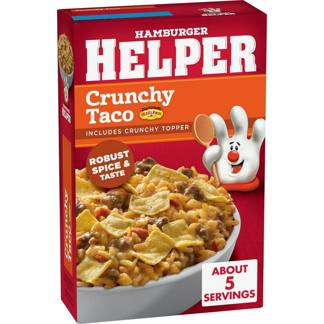 Hamburger Helper Crunchy Taco, 7.6 Ounces Box with 100% Real Cheese and ...