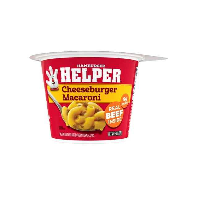 Hamburger Helper Pasta Cheeseburger Macaroni, 2 oz Microwave Cup, Shelf ...