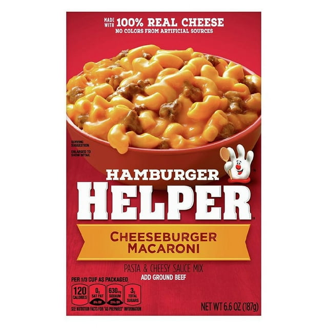 Hamburger Helper Pasta & Cheesy Sauce Mix, Cheeseburger Macaroni 6.6 oz ...