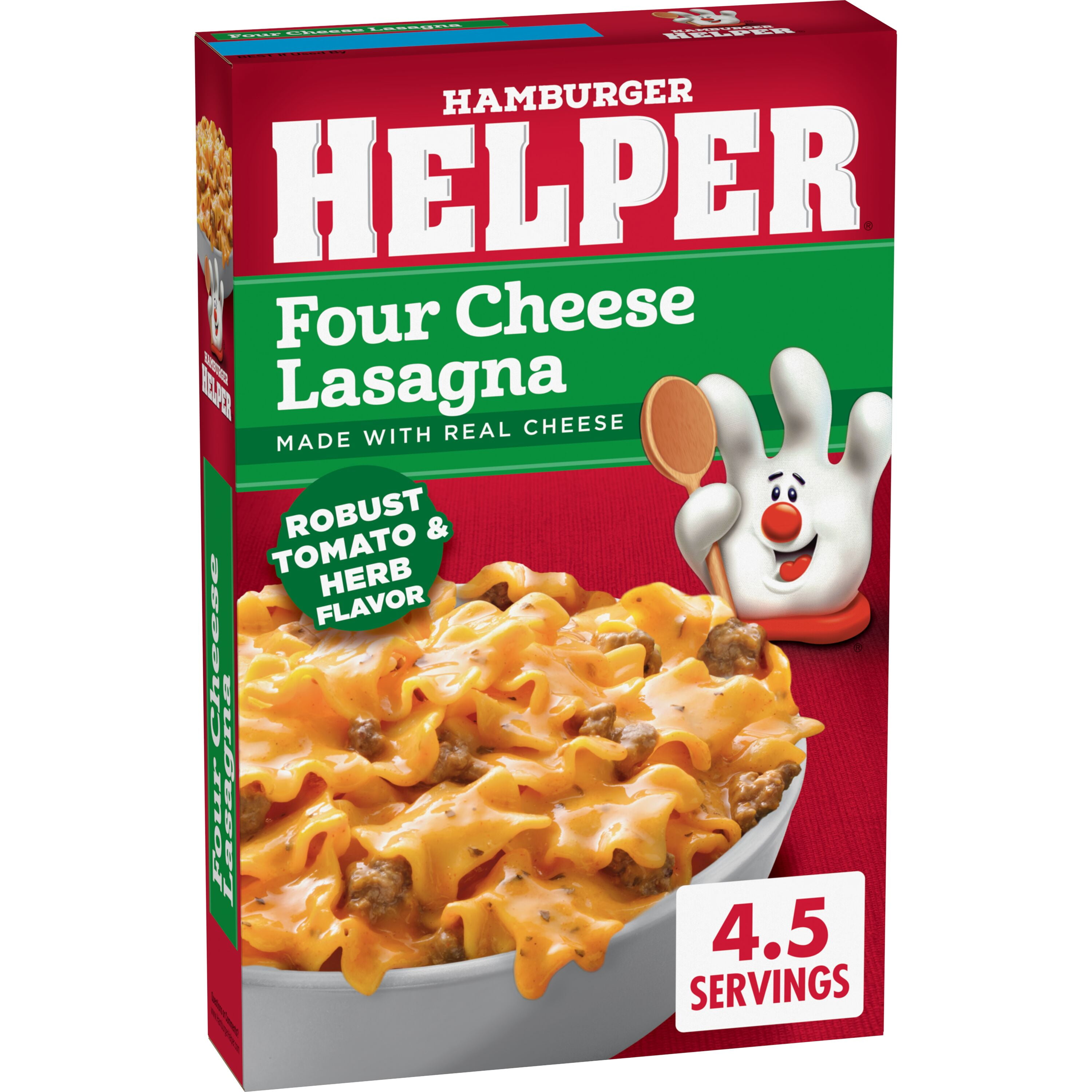 Hamburger Helper Pasta Four Cheese Lasagna, 5.5 Ounces Box - Walmart.com