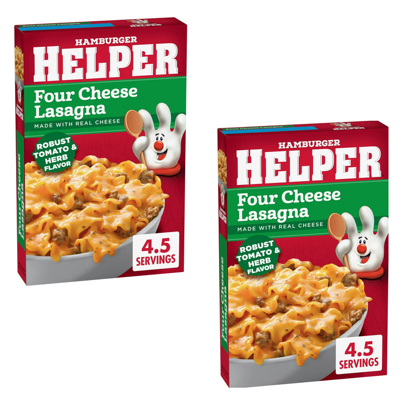 Hamburger Helper Pasta Four Cheese Lasagna, 5.51 oz,(2PACK) - Walmart.com
