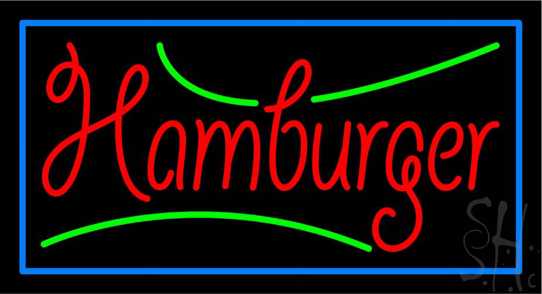 Hamburger LED Neon Sign 13 x 24 - inches, Clear Edge Cut Acrylic ...