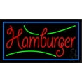 Hamburger LED Neon Sign 13 x 24 - inches, Clear Edge Cut Acrylic ...
