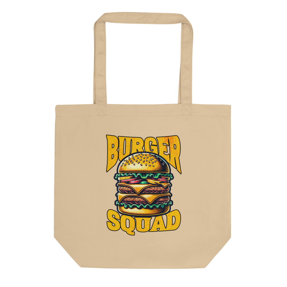 Hamburger Lover Foodie Team Eco Tote Bag, Burger Squad (Oyster ...