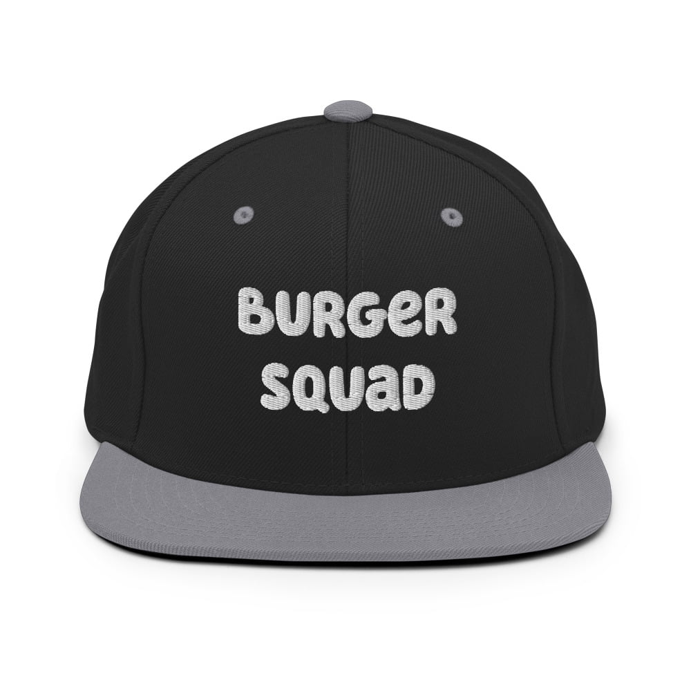 Hamburger Lover Foodie Team Snapback Hat, Burger Squad- Embroidery ...