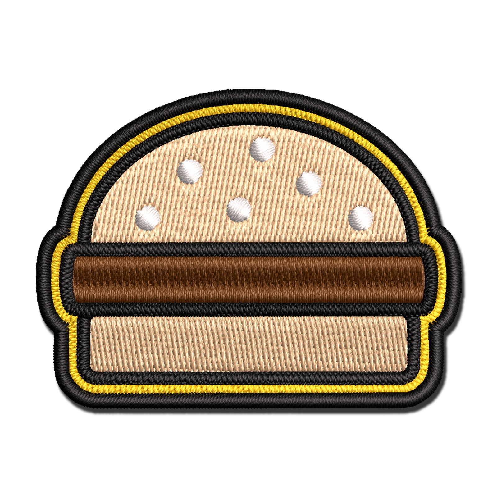 Hamburger Outline Fast Food Applique Multi-Color Embroidered Hook ...