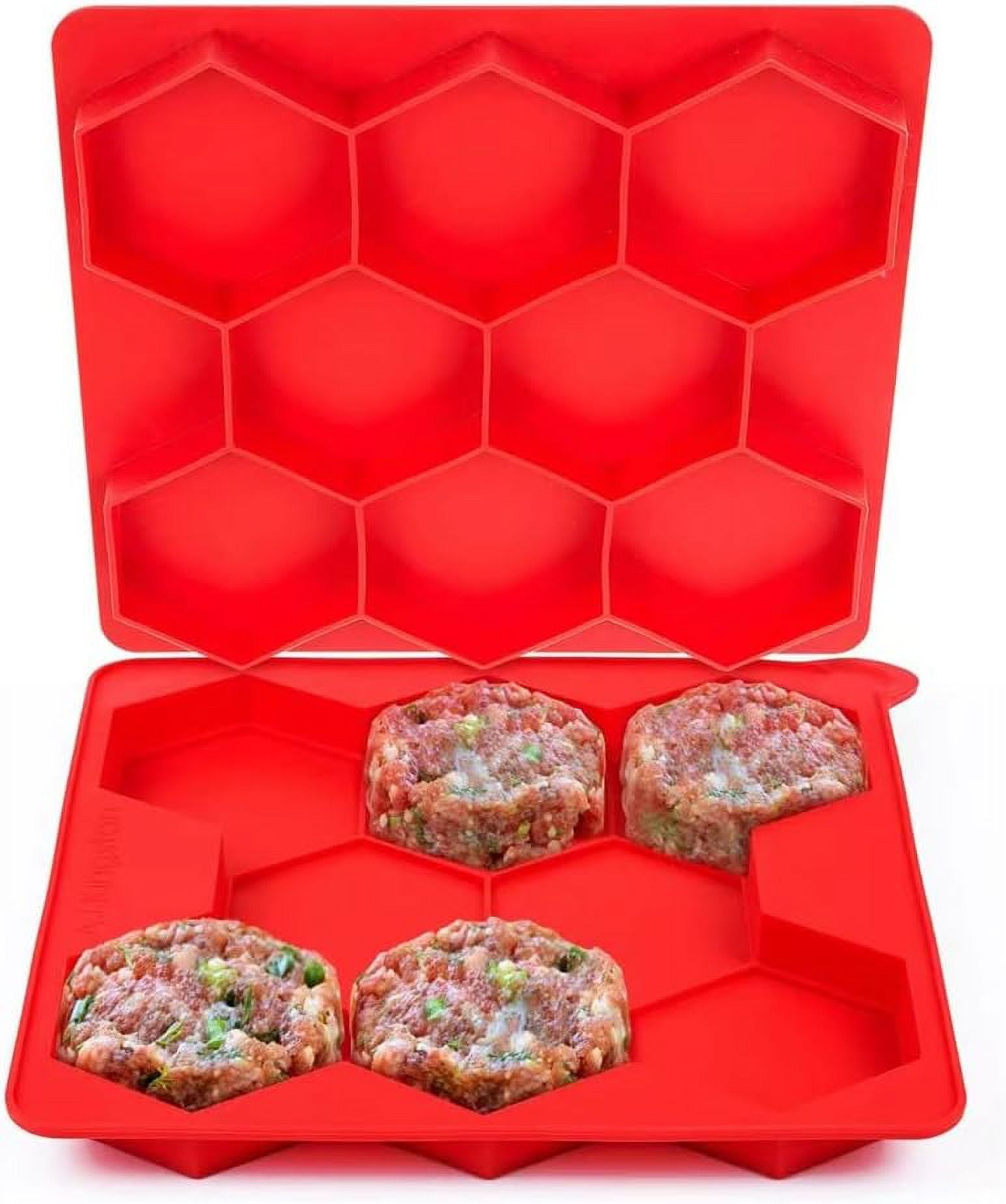 Hamburger Patty Maker,Silicone Burger Press And Freezer Container,8 In ...