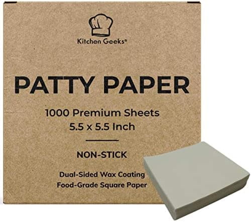 Hamburger Patty Paper - 1000 Wax Paper 5.5 x 5.5 Inch Square Sheets For ...