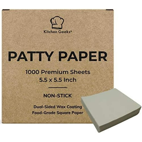 Hamburger Patty Paper - 1000 Wax Paper 5.5 x 5.5 Inch Square Sheets For ...
