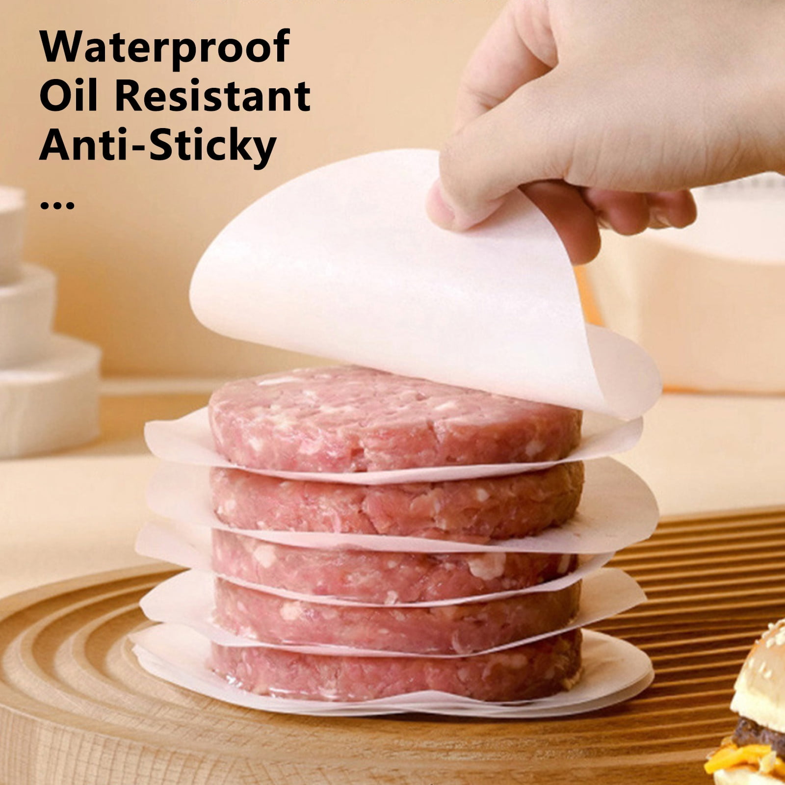 Hamburger Patty Paper 500Pcs, 4.33"x4.33" Non Stick Parchment Paper ...