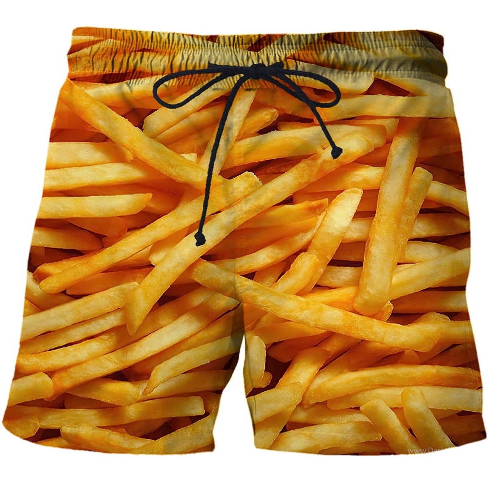 Hamburger Pizza Graphic Board Shorts Men 3D Print Fast Food Hawaii ...