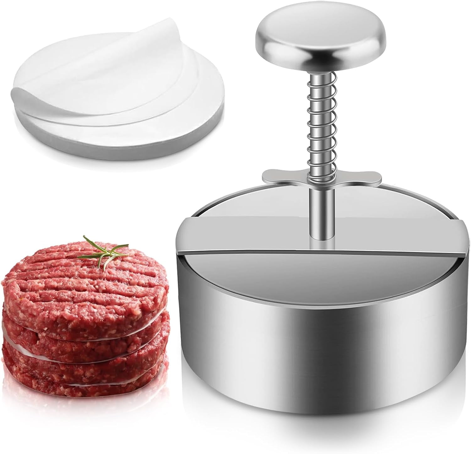 Hamburger Press,5.5 * 5.5 inch Round Burger Maker Press, Non Stick ...