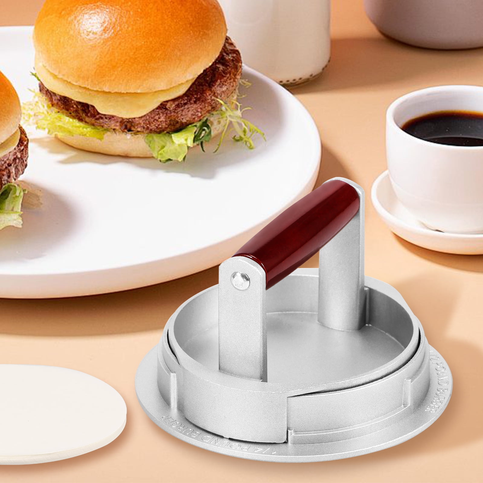 Hamburger Press Patty Maker with 100 Silicone Oil Paper 1/2 lb 1/3 lb 1 ...