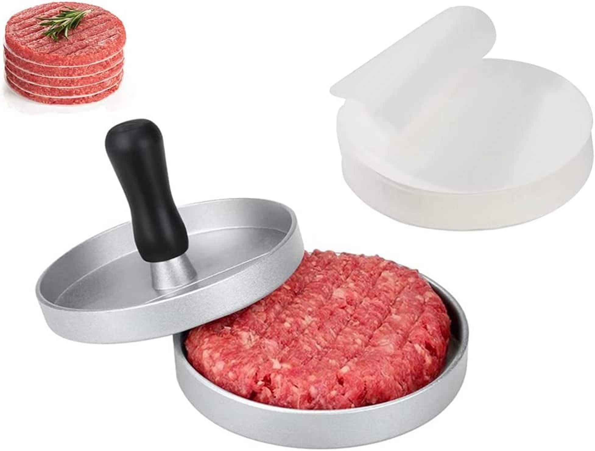 Hamburger Press and Patty Paper Set（Black）, Hamburger Press, Grill ...