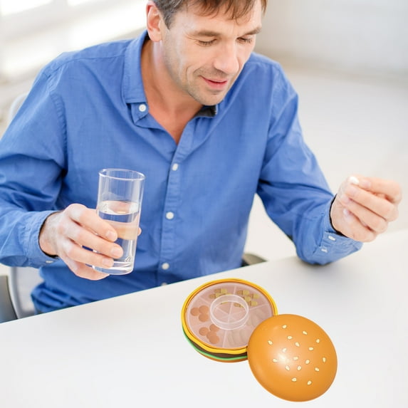 Hamburger Storage Box Mini Organizer | Portable Plastic Pill Case ...