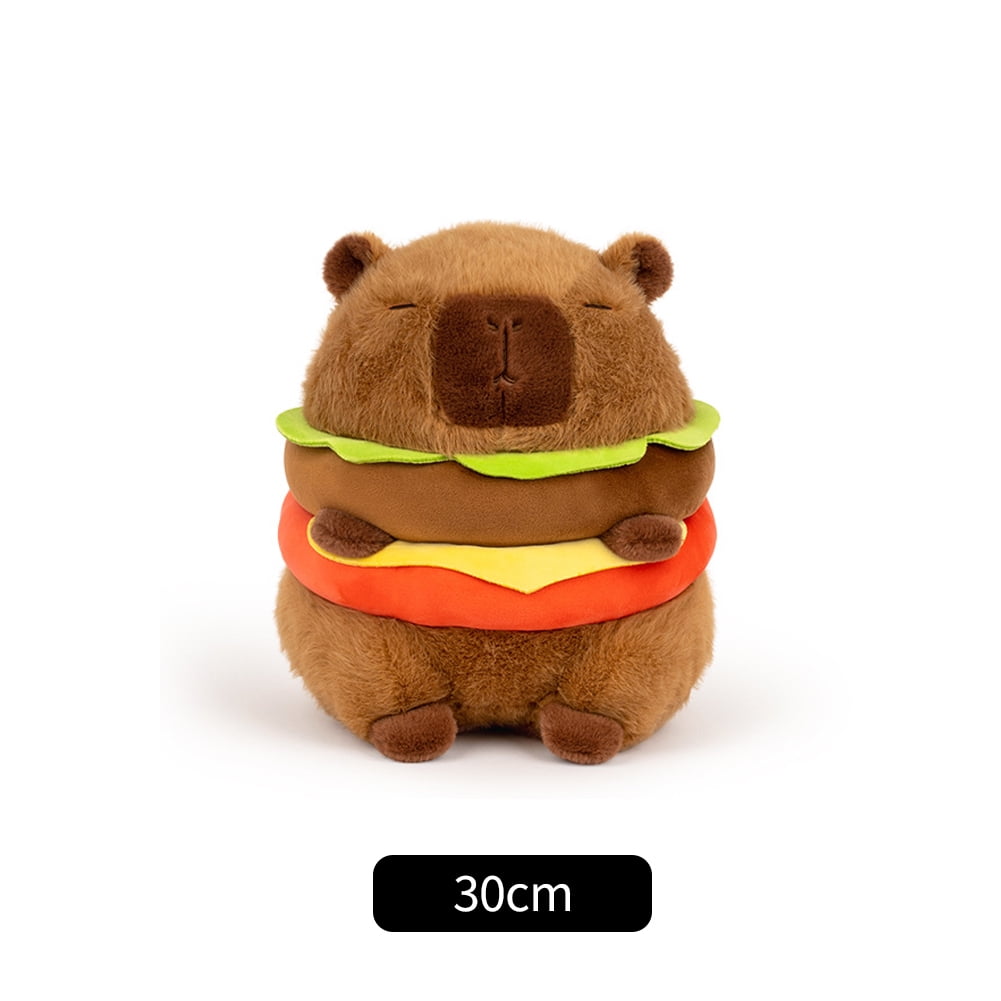 Hamburger Turtle & Capybara Plush Toy - Fluffy Kawaii Plushie ...
