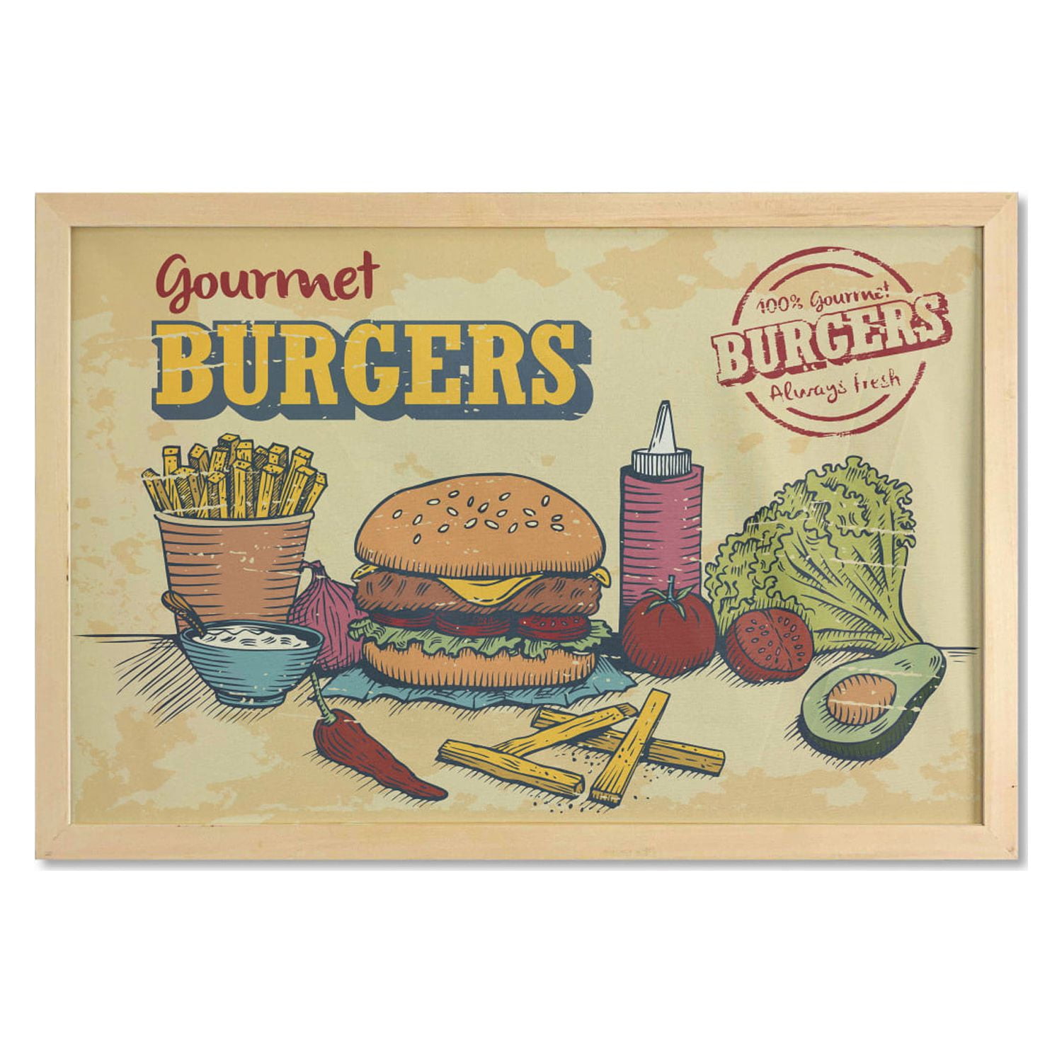 Retro Hamburger Art