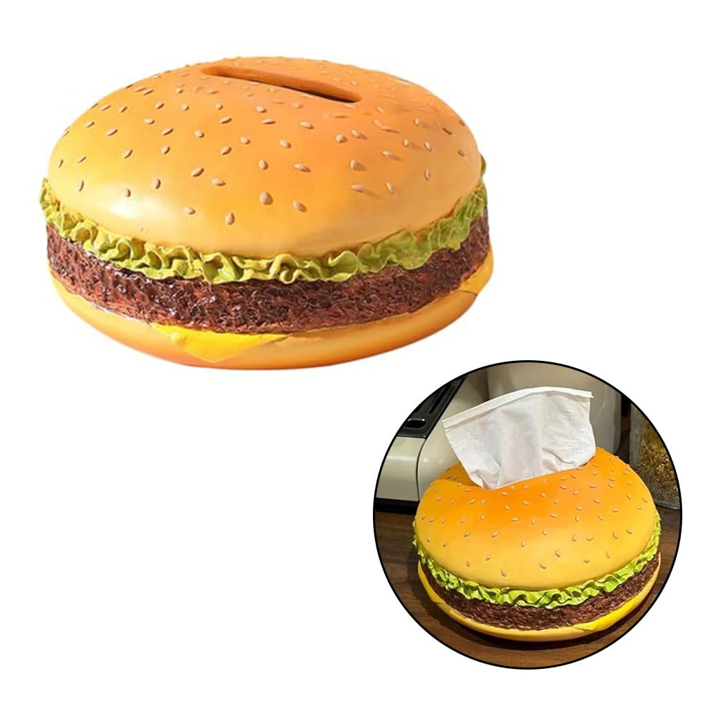 Hamburger tissue box paper storage box car tissue box fake food bread ...