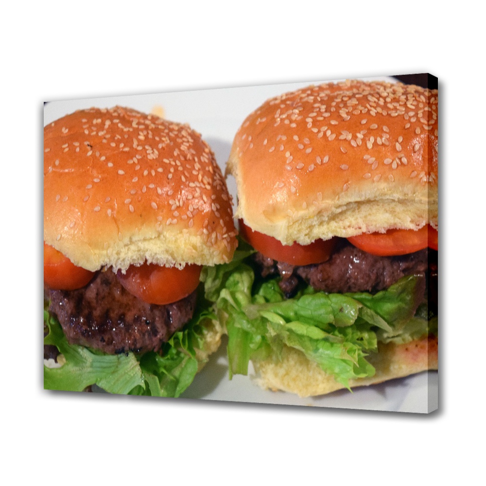 Hamburgers Beefburgers Beef Food Canvas Poster Bedroom Decor Sports ...