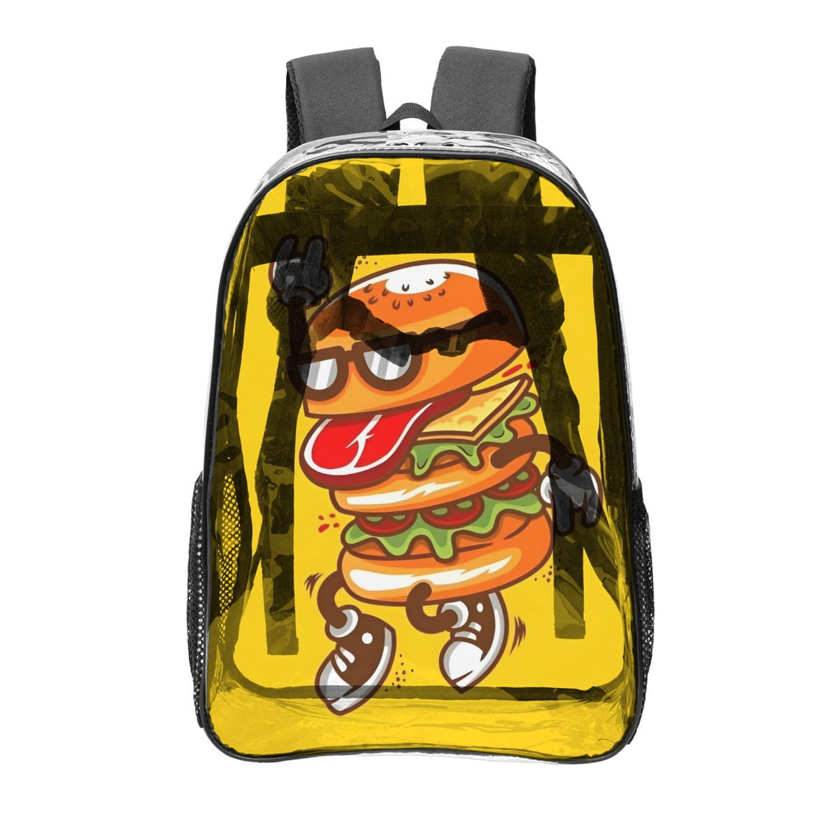 Hamburglar Pattern Transparent Backpack Lightweight And fashionable ...