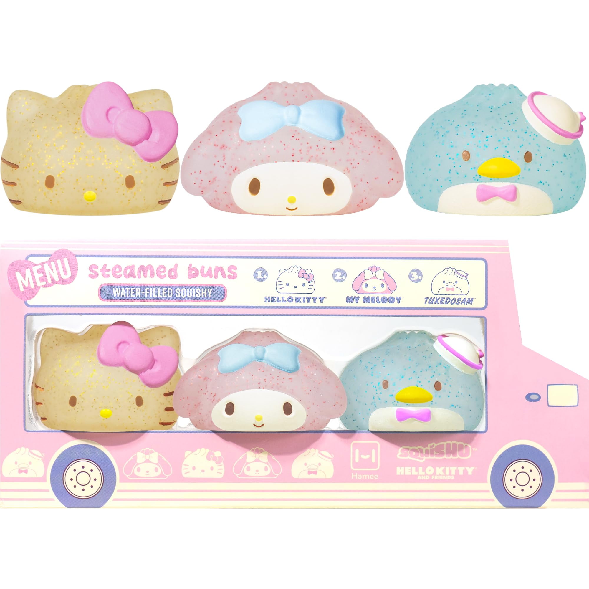 Hamee SquiSHU Sanrio Gold Glitter Steam Bun Squishy [Cute Water Filled ...