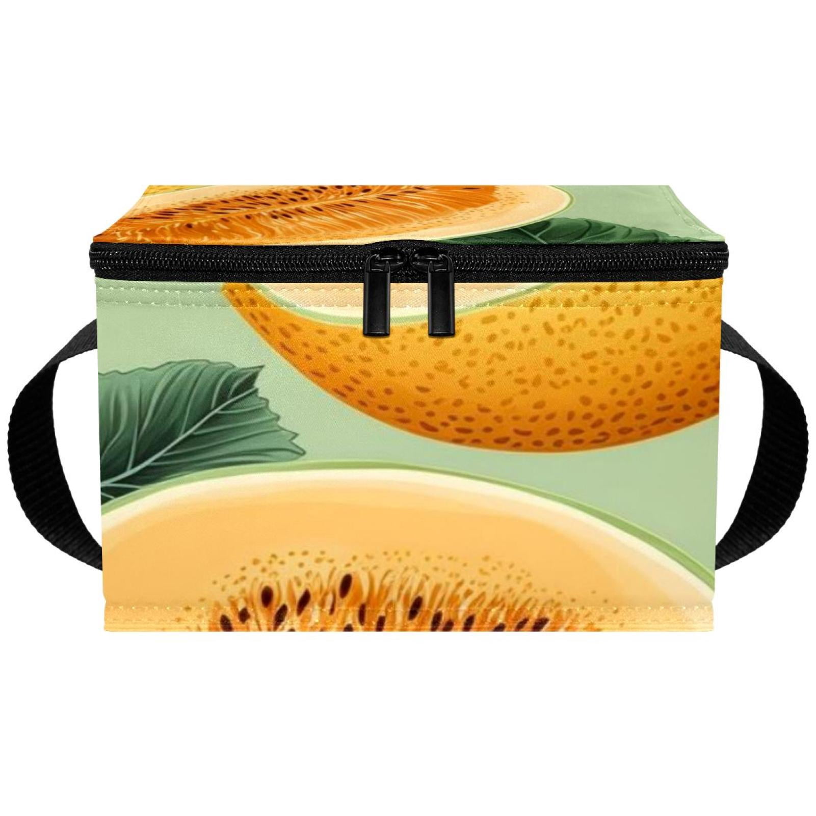 Hami Melon Cantaloupe Fruits Insulated Lunch Bag Zipper Organizer Men ...