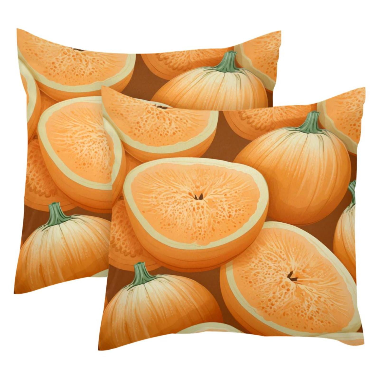 Hami Melon Cantaloupe Fruits Pattern 2PCS Printed Square Cushion 20x20 ...