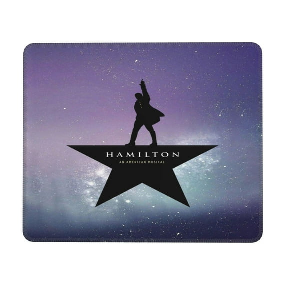 Hamil-,Ton Star Music0l Mouse Pad Square Stitched Edges Non-Slip Rubber ...