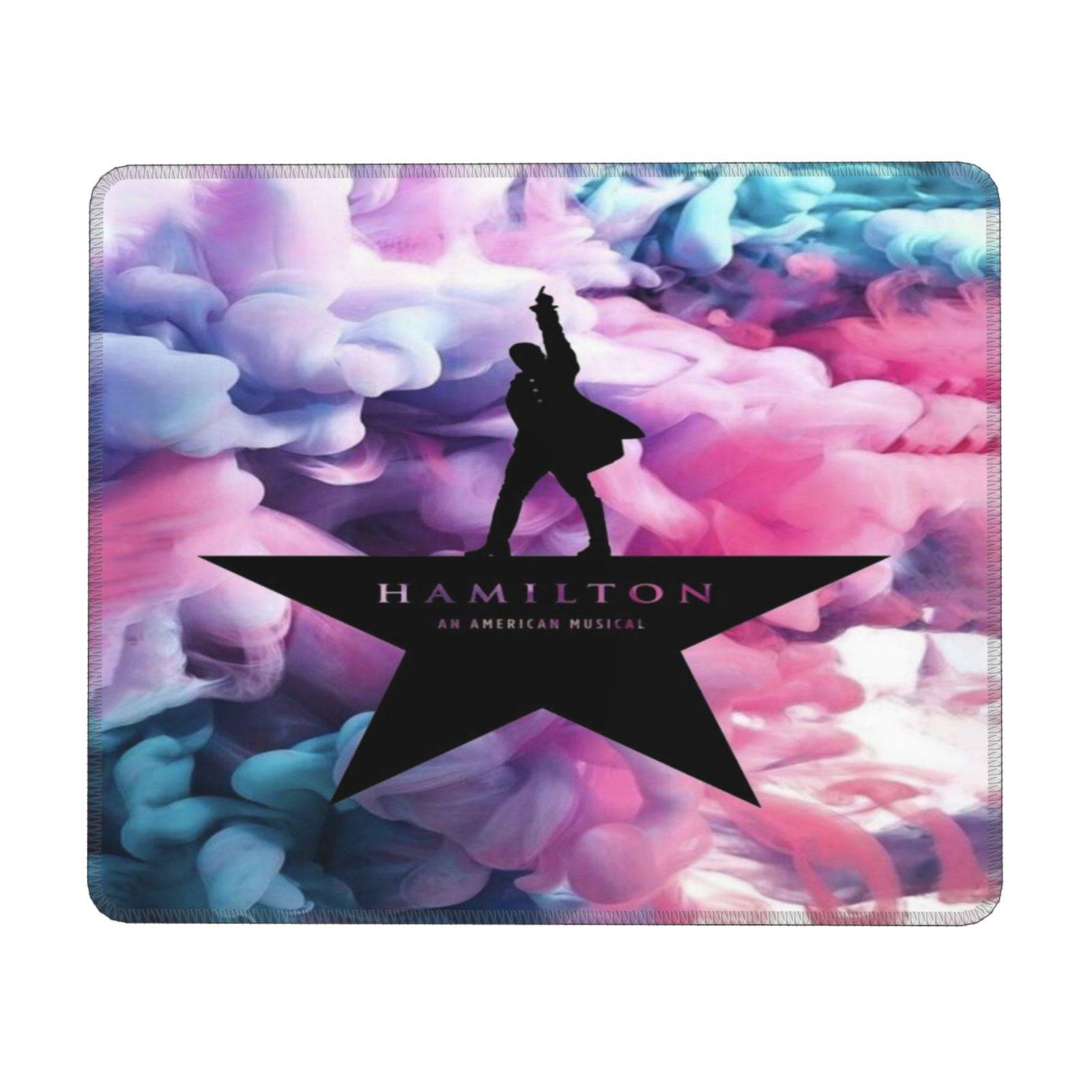 Hamil-,Ton Star Music0l Mouse Pad Square Stitched Edges Non-Slip Rubber ...